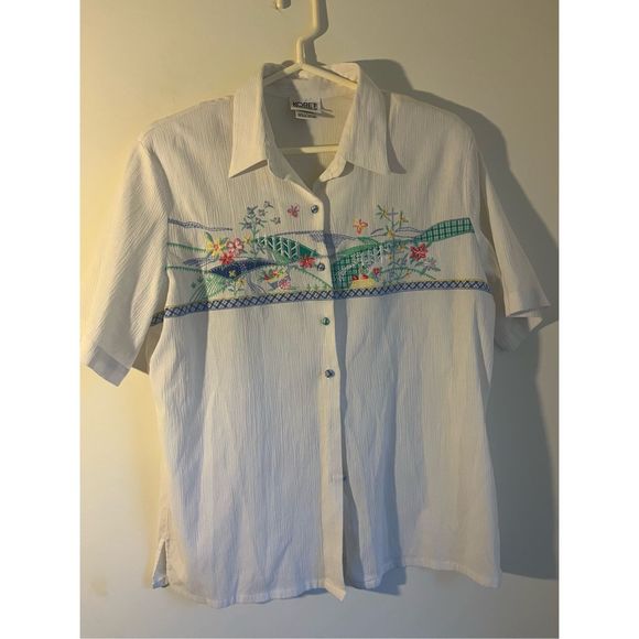 Koret | Tops | Koret Francisca Vintage Cottagecore Embroidery Top Size ...